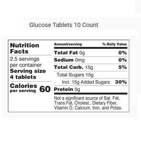 Trividia Health TRUEplus Glucose Tablets, 3.75g Fast-Acting Carbs Per ...